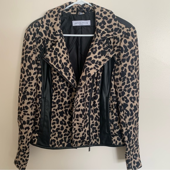 Pamela McCoy | Jackets & Coats | Pamela Mccoy Faux Leather And Cheetah ...